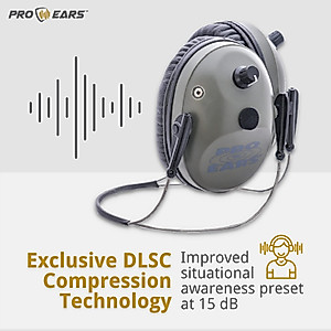 Pro Ears Pro Tac 300 Behind The Head Electronic Hearing Protection, Military Grade Tactical Ear Muffs, NRR 26 DB, For The Range, Shooting, & Hunting, Green