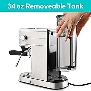 CASABREWS Espresso Machine 20 Bar, Professional Espresso Maker with Milk Frother Steam Wand, Compact Espresso Coffee Machine with 34oz Removable Water Tank for Cappuccino, Latte, Gift for Dad or Mom