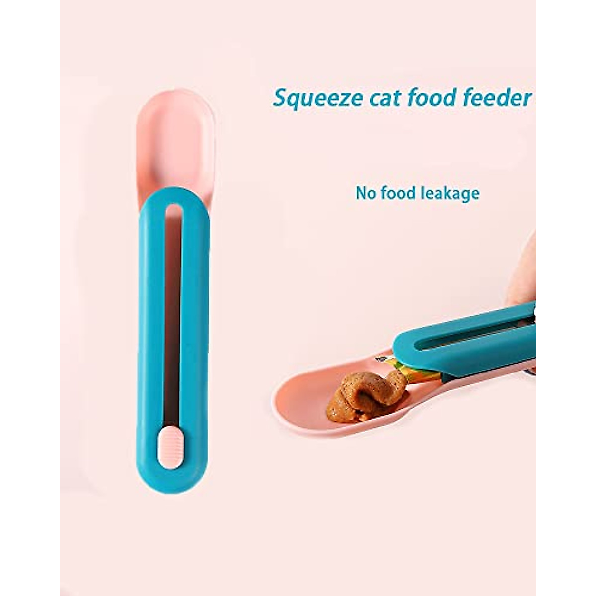 Nuatpetin Cat Food Spoon, Safe Cat Strip Squeeze Spoon, Reusable Cat Strip Lickable Liquid Treat Universal BPA Free Pet Feeder Spoon, Cat Wet Food Spoon, Pet Feeder Cat Treats Spoon Plastic