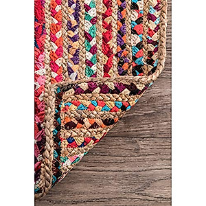 nuLOOM Aleen Bohemian Cotton/Jute Area Rug, 6' x 9', Multi