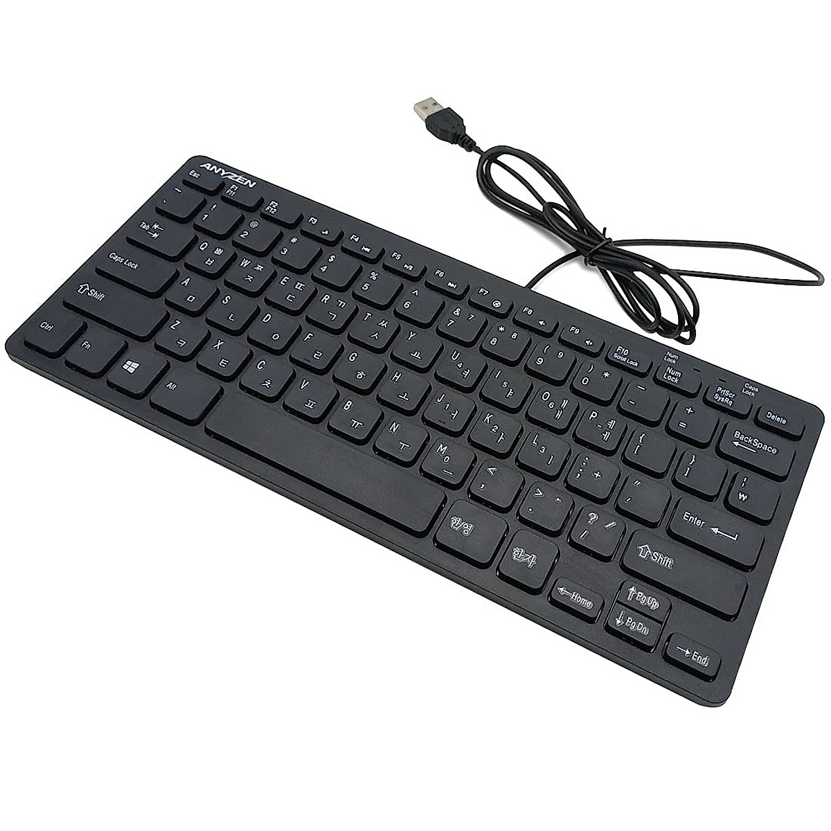 GARASANI Mini Wired Keyboard(Korean-English) Ultra Thin and Light Portable 78 Keys USB Desktop, Laptop, Windows 7/8/10, Keyboard Protection Skin, Korean Keyboard Stickers Included