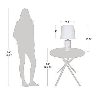 Catalina 23096-000 Farmhouse Quilt-Style Textured Ceramic Table Lamp, 15.5", White