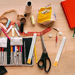 10pcs Transparent Cross-Stitch Needle Tube Sewing Needle Dispenser Organizer Plastic Storage Bottle with Colored Cap Needle case,Sewing Needle Holder(65#)