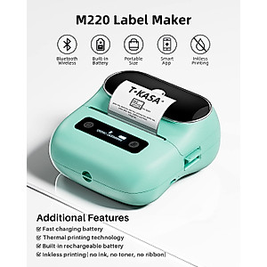 Phomemo M220 Label Maker, New Flagship 3.14 Inch Bluetooth Thermal Label Printer for Barcode, Address, Labeling, Mailing, File Folder Label, Easy to Use, with 3 Rolls Label