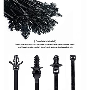 VAGURFO 120 Packs Car Mount Wire Tie, Nylon Push Mount Cable Zip Tie Strap Self-Locking Tie,Fastener Cable Clips for Sorting Out Cable and Wire Clearly, Household Construction Electronic Auto Industry