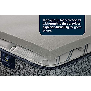 Serta Graphite Infused 2-in Memory Foam Mattress Topper, Queen