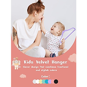 HOUSE DAY Velvet Baby Hangers 50 Pack, Premium Children's Hangers for Baby, Infant & Toddler Clothes, Durable Non Slip Baby Felt Hangers Purple, 11 Inch Baby hangers for Closet, Ideal for Everyday Use