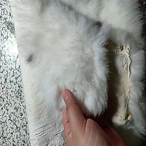 Natural Spotted Color Rabbit Fur Pelt Hide(10" by 12" with Sewing Quality Leather) - Soft Professionally Tanned 1PCS