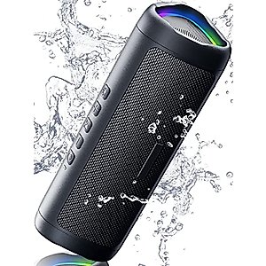 Bluetooth Speaker, IPX5 Waterproof Speaker with HD Sound, Up to 24H Playtime, TWS Pairing, BT5.3, Portable Wireless Speakers for Home/Party/Outdoor/Beach, Electronic Gadgets, Birthday Gift (Black)