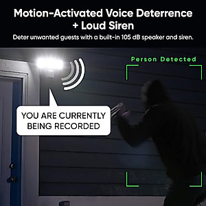 WYZE Floodlight Camera Pro, 3000-Lumen LEDs, 180° Wide View, 2K HD Outdoor Security Camera, Motion Detection, 105dB Siren, Cloud & Local Storage, Color Night Vision, for Home Surveillance, Wired