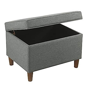 Spatial Order Home Decor | Dinah Collection Modern Storage Ottoman | Ottoman with Storage for Living Room & Bedroom (Grey)