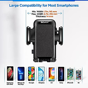 3-In-1 Multifunctional Car Mount + Car Charger + Voltage Detector, SOAIY Car Mount Charger Holder Cradle w/Dual USB 3.1A Charger, Display Voltage Current for iPhone7 6s 6 5s Samsung S7 S6 S5