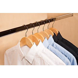 Topline Classic Wood Shirt Hangers - Natural Finish (10-Pack)