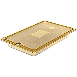 Carlisle FoodService Products Storplus Full-Size High Heat Food Pan for Catering, Buffets, and Restaurants, High Heat Plastic 2.5 Inches Deep, Amber