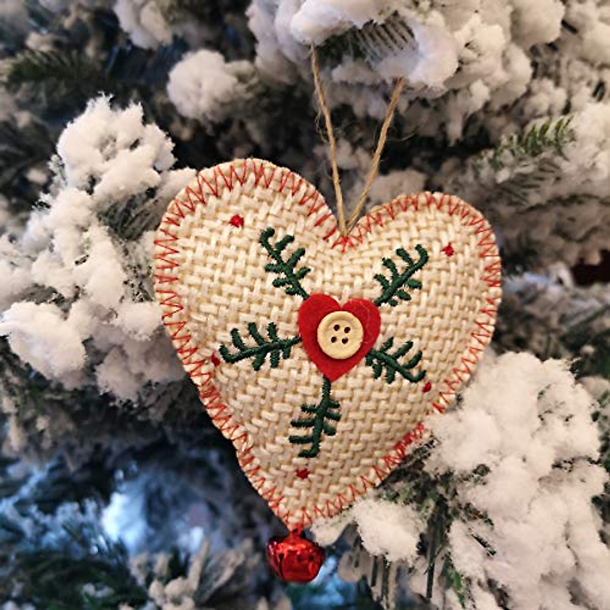 Athoinsu 5 Pack Knitted Christmas Tree Decorations Cotton Woven Stars Heart Xmas Glove Hanging Ornaments Home Indoor Holiday Party Favor Seasonal Decor