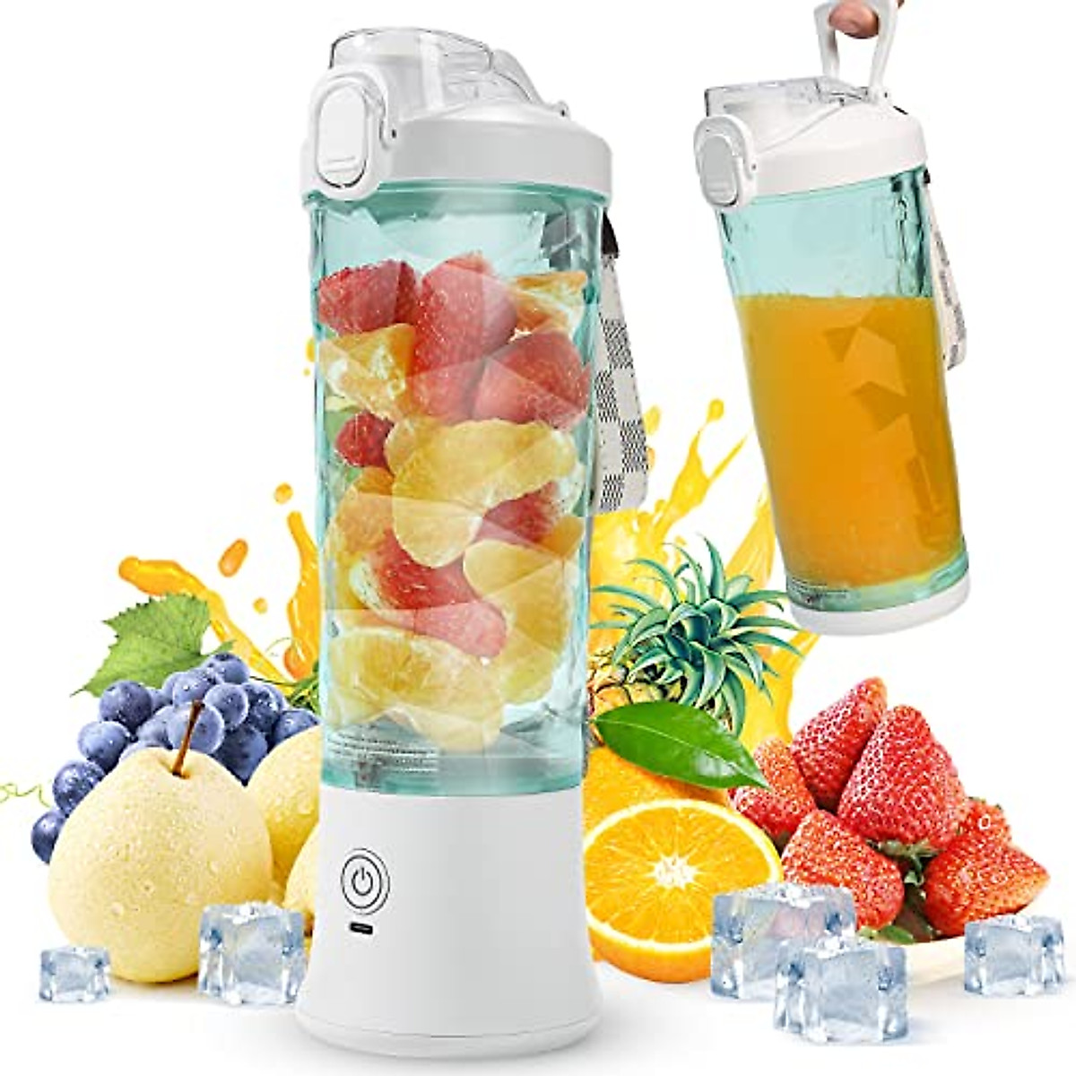Portable Blender, Personal Size Blenders for Shakes and Smoothies, 20 Oz Personal Smoothie Blender with USB Rechargeable for Home, Office, Sports and Travel Outdoors