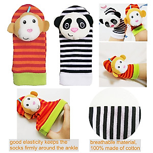 Kiesyo Rattle Toys for Babies 0-6 Months Wrist Rattles and Rattle Socks Toys for Baby Infant 0-3 0-6 6-12 Months Ankle Foot Rattle Baby Shower Gift for Newborn Boy Girl