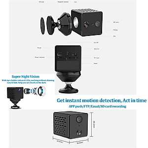 1080P Mini Camera Camera IP Camera Rechargeable Battery Camera Video Security Surveilllance Camera (Size : 64G) ()