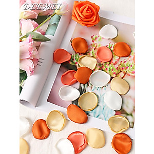 DEEMEI 400pcs Silk Rose Petals for Wedding Artificial Flower Petals Bulk for Basket Fall Wedding Aisle Runner Bridal Shower Table Decor(Orange)