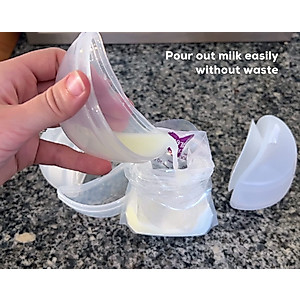 Wearable Manual Breast Pump︱2oz Milk Catcher︱Hands Free︱Easy to Wash︱Nature Suction︱No Milk Leakage︱Duckbill Suction Piece︱Comfortable for Long Wear︱Air Valve︱Use with Wearable Electric Pump (2Pcs)