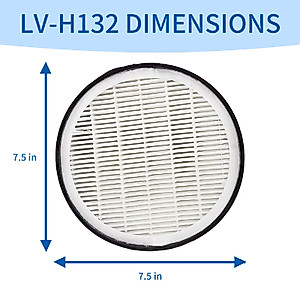 3 Pack LV-H132-RF Replacement Filter for LEVOIT LV-H132 Filter Replacement, 3-in-1 H13 True HEPA and Activated Carbon Filter Replacement with 2 Brush