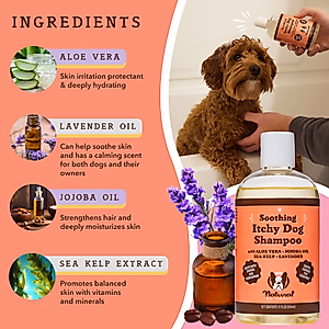 Natural Dog Company Complete Itch Kit for Dogs, Skin & Coat Supplement, Itchy Dog Shampoo, Skin Soother Healing Balm, All Natural Ingredients