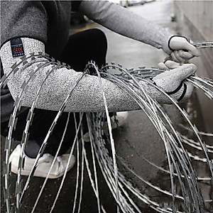 ANLONGLI Cut Resistant Sleeves Proof Gloves,18-Inch Cut Resistant Knit Sleeves grade 5 anti-cut Safety Glove,1 set Anti-cut arm cover for Kitchen Butcher Outdoor Work Protective Hands