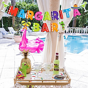 Sursurprise Margarita Bar Banner Sign for Margaritas Birthday Decorations Mexican Fiesta Cinco De Mayo Cactus Bridal Shower Baby Shower Graduation Party Supplies