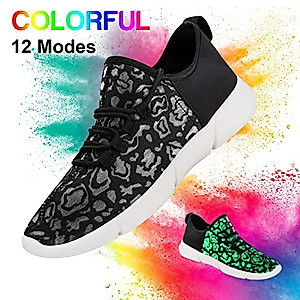 Padgene Women's Men's LED Lights Up Shoes Unisex Luminous Flashing Trainers USB Charging Lace Up Couples Dancing Shoes