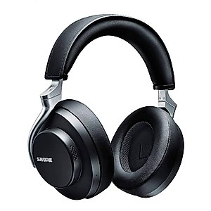 Shure AONIC 50 Wireless Noise Cancelling Headphones, Premium Studio-Quality Sound, Bluetooth 5 Wireless Technology, Comfort Fit Over Ear, 20 Hours Battery Life, Fingertip Controls - Black