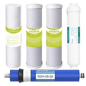 MewMore 5 Stage 50 GPD RO Water Filter Replacement Set, Fit for APEC Reverse Osmosis System (Essence & Ultimate Series), 1/4" Output