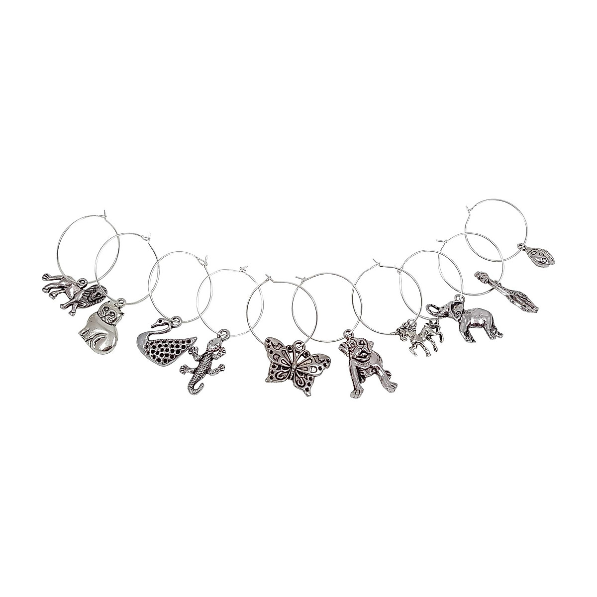 Palm City Products 10 Piece Animal Themed Wine Charm Set