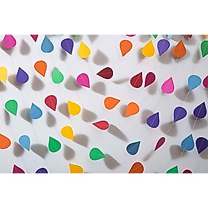 Rainbow Raindrop garland, Paper raindrops, Raindrop paper garland, Nursery decor,April showers,Spring garland,Raindrop baby shower,