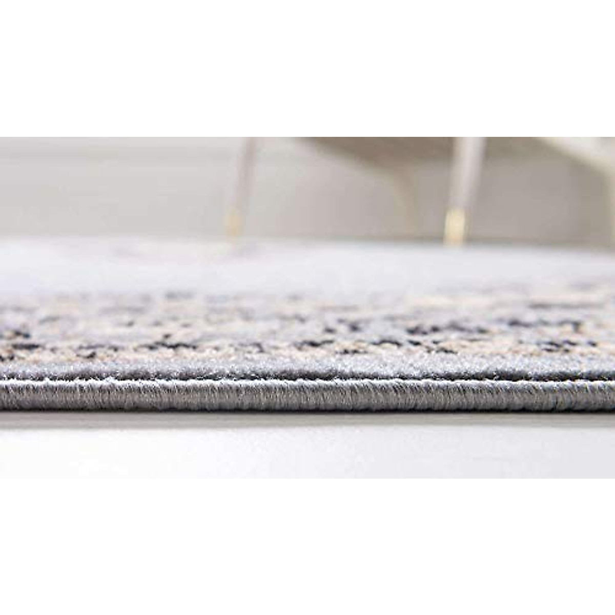 Unique Loom Reza Collection Traditional Persian Style Area Rug, 2 ft 2 in x 8 ft 2 in, Gray/Ivory