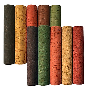 Fbshicung 10 Pcs 8''x12'' Natural Color Retro Faux Leather Sheets,Thin Soft Cork Ribbon Fabric Suitable for Bags, Laptop Case, Packaging Material or DIY Crafts Hair Accessories