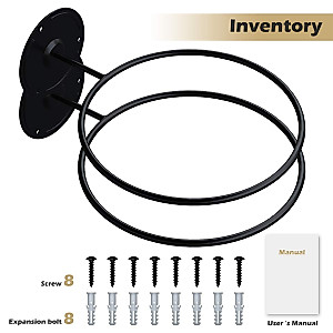 Suchek Steel Ball Holder Wall Mount, Display Rack Storage for Soccer, Basketball, Volleyball (2 Pieces)