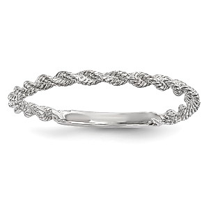 IceCarats 14K White Gold Twisted Rope Woven Crisscross Band Statement Ring Size 7.5