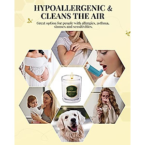 Veda Tinda Scent Freesia Scented Candles for Home, Natural Beeswax Candles 7.4oz, Luxury Fragrance Glass Jar Candle Housewarming Gift for Women, Over 55 Hours of Burn Time