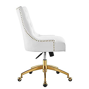Modway Regent Tufted Performance Velvet Swivel Office Chair in Gold White