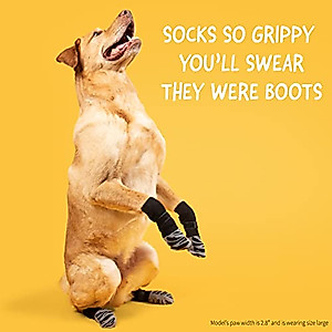 DOK TigerToes Premium Non-Slip Dog Socks for Hardwood Floors - Extra-Thick Grip That Works Even When Twisted - Prevents Licking, Slipping, and Great for Dog Paw Protection - Size Medium