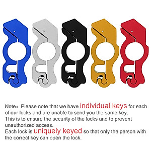 Windance Motorcycle Anti Theft Lock,Heavy Duty Front Brake Lock,Throttle Grip Clutch Brake Lever Handlebar Protection (Blue, L)