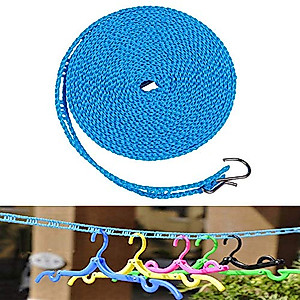 Foshine Clotheslines 3 Pack Blue Pink Green 1.64ft Length Camping Clothesline Clothes Drying Rope Portable Windproof Travel 5m Clothesline for Indoor Outdoor Laundry Windproof Clothes Line