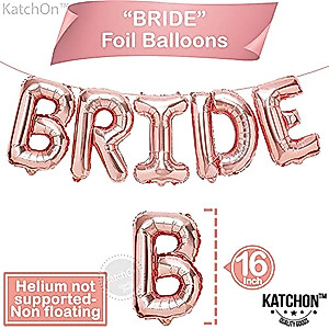 KatchOn, Bride Balloons Rose Gold Set - 16 Inch, Pack of 15 | Rose Gold Bride Balloon, Latex Balloons | Bride Balloons Bachelorette Party Decorations | Bride Decorations | Bridal Shower Decorations