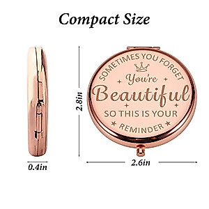 XPENMULBOJA Inspirational Gift for Women Female Compact Mirror for Daughter Mom Motivational Birthday Gift Pocket Makeup Mirror for Her Girls Friends Graduation Christmas Wedding Gift