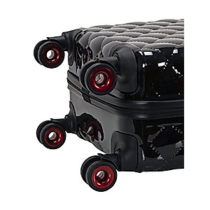 Rockland Quilt Hardside Expandable Spinner Wheel Luggage, Black, 3-Piece Set (20/24/28)