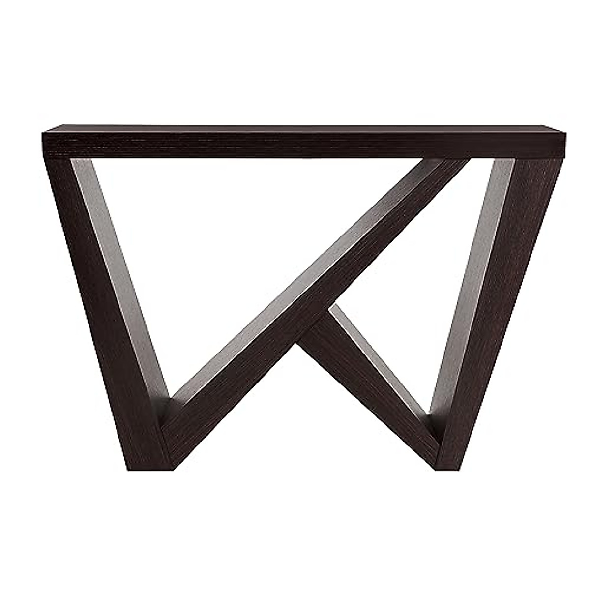 HOMES: Inside + Out Naomi Modern Decorative Accent Console with W-Shaped Legs, Narrow Desk, Wood Entryway Console Table for Living Room, Hallway, Entrance, Small Spaces, Cappuccino