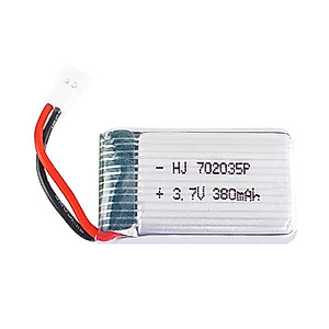 2 Pcs 3.7V 380mAh 20C 702035 Rechargeable Lipo Battery with USB Charger for Hubsan X4 H107 MJX F47 DFD F180 Quadcopter RC Drone Spare Parts