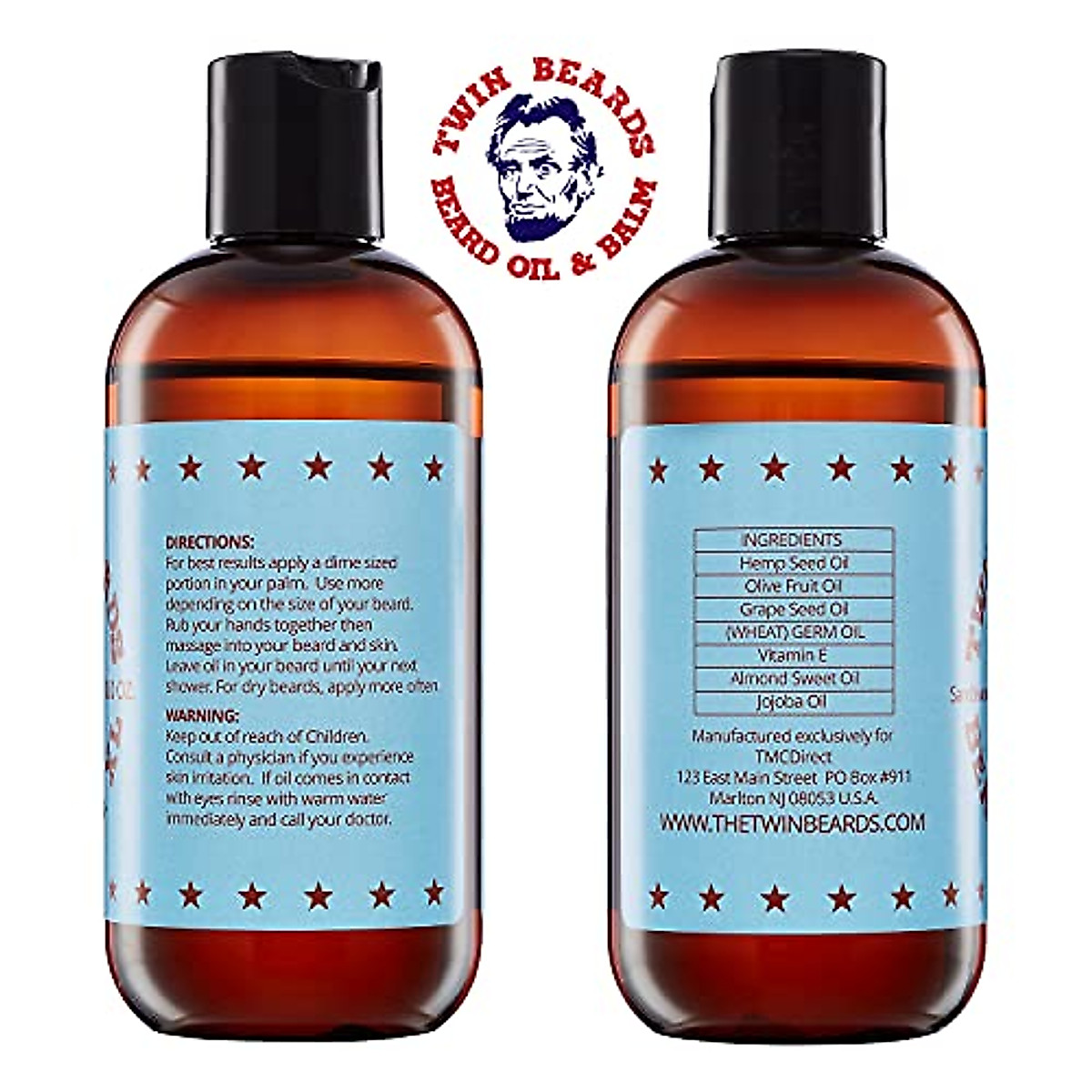 Twin Beards Sandalwood Beard Oil for Men | Beard Conditioner for Men | Essential Beard Care | Beard Softener for Men during Beard Growth | Beard Moisturizer | Mens Beard Oil Sandalwood | 8 oz