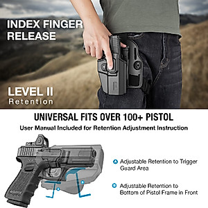 Level II Tactical Drop Leg Holster, Universal Leg Holster Fits 100+ Pistols, Thigh Holster for Glock 17 19,Beretta 92FS,S&W M&P 9mm/.40, Sig P320 P220,XD Series, Fit Most Full&Compact Size Pistols