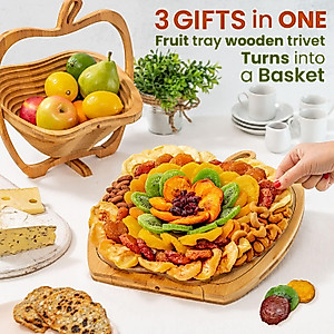 Dried Fruit and Nut Gift Basket | Healthy Assorted Natural Snack Gift Tray |Prime Delivery, Extra Large Variety Holiday Food Tray- Birthday, Sympathy, Office, Men, Woman & Families | Bonnie and Pop
